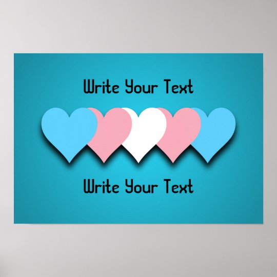 Transgender pride hearts Poster | Zazzle.com
