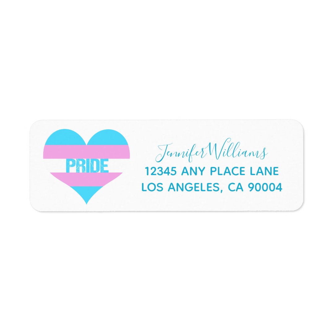 Transgender Pride Love Heart Label | Zazzle