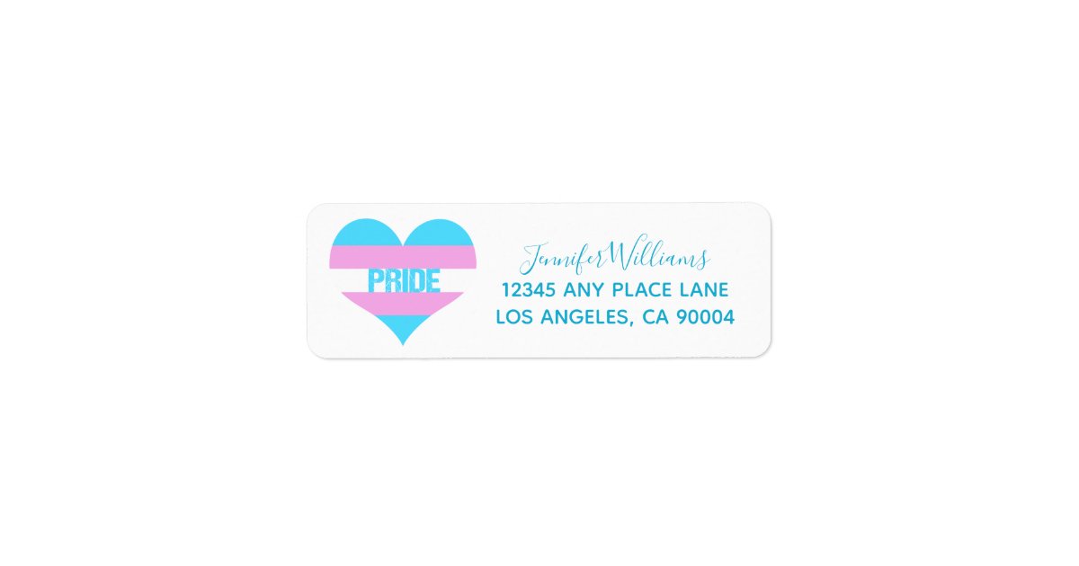 Transgender Pride Love Heart Label | Zazzle