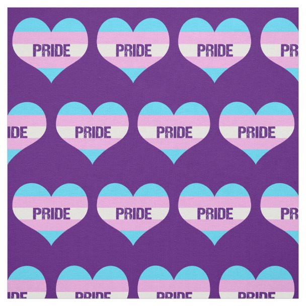 Transgender pride hearts fabric | Zazzle.com