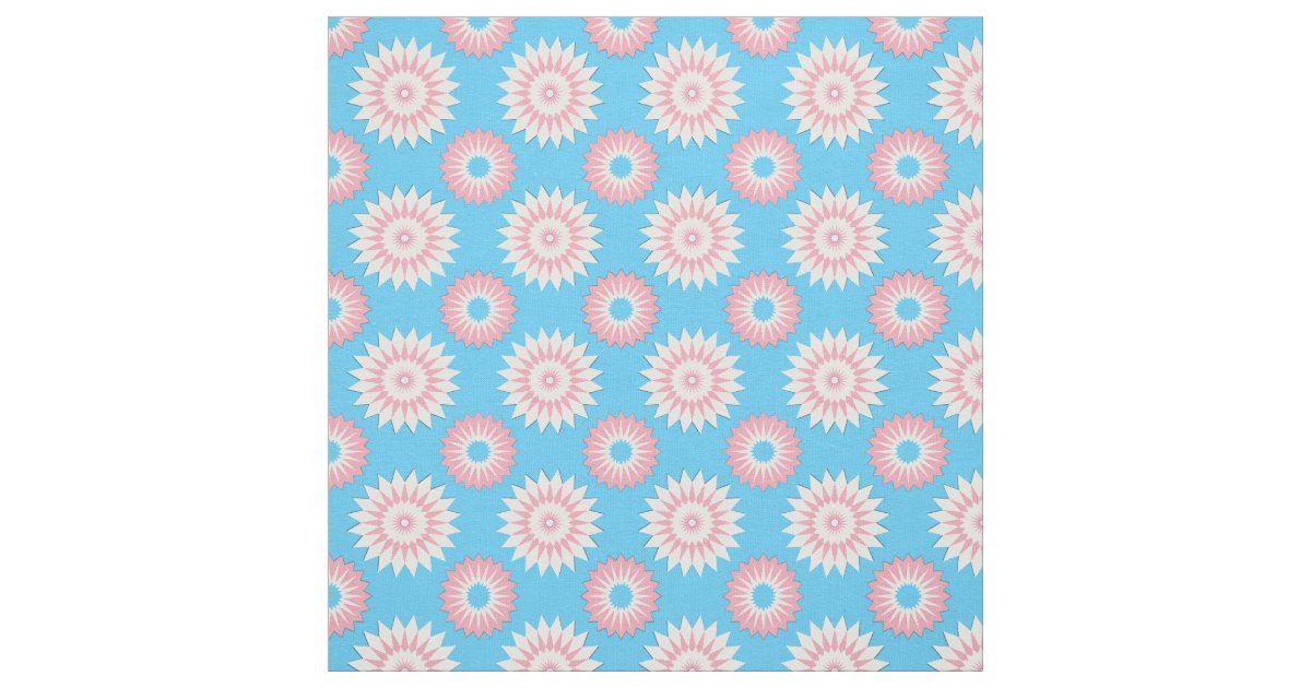 Transgender Pride seamless blue floral pattern Fabric | Zazzle