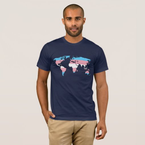 Transgender pride world map T-Shirt | Zazzle