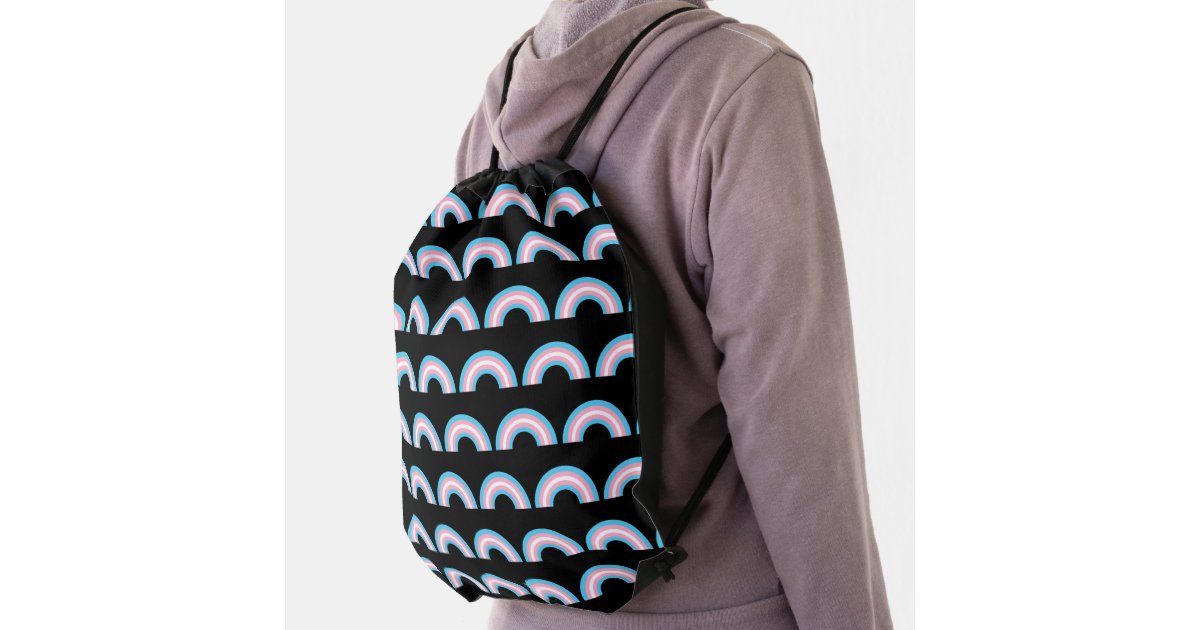 Transgender Rainbow Drawstring Bag | Zazzle