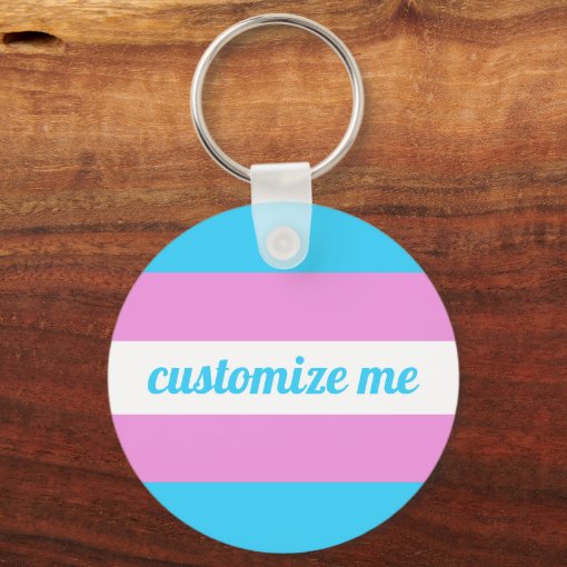 Transgender Rainbow Flag Custom Keychain | Zazzle