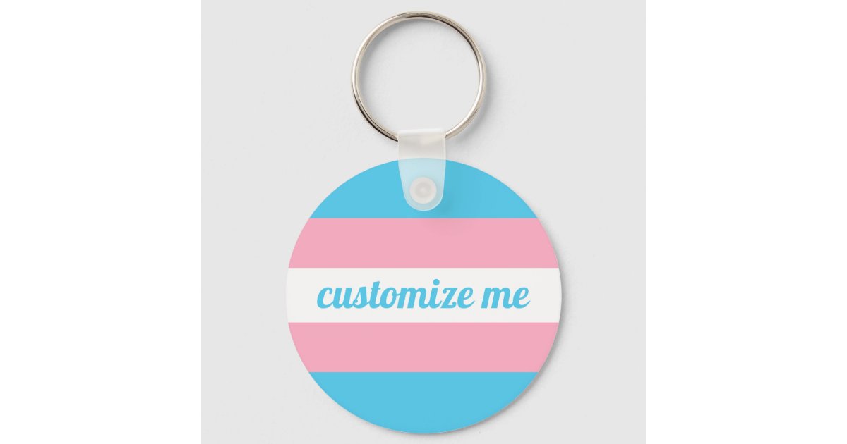 Transgender Rainbow Flag Custom Keychain | Zazzle