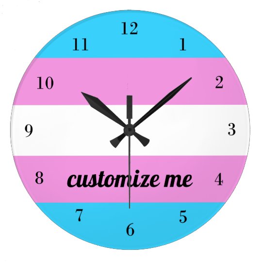 Transgender Rainbow Flag Custom Large Clock | Zazzle.com