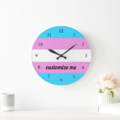 Transgender Rainbow Flag Custom Large Clock | Zazzle