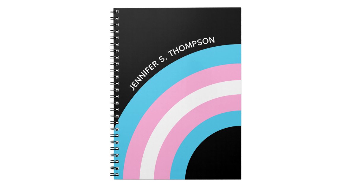 Transgender Rainbow Pride Flag Custom Notebook | Zazzle