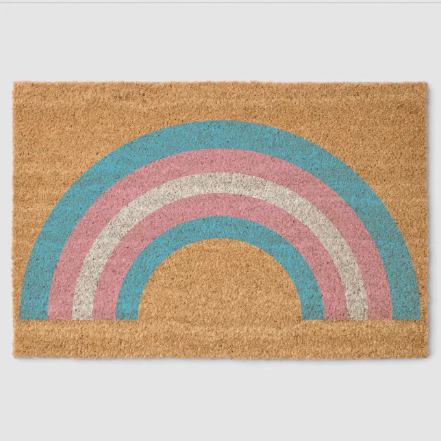 Transgender Rainbow Pride Flag Fiber Doormat | Zazzle