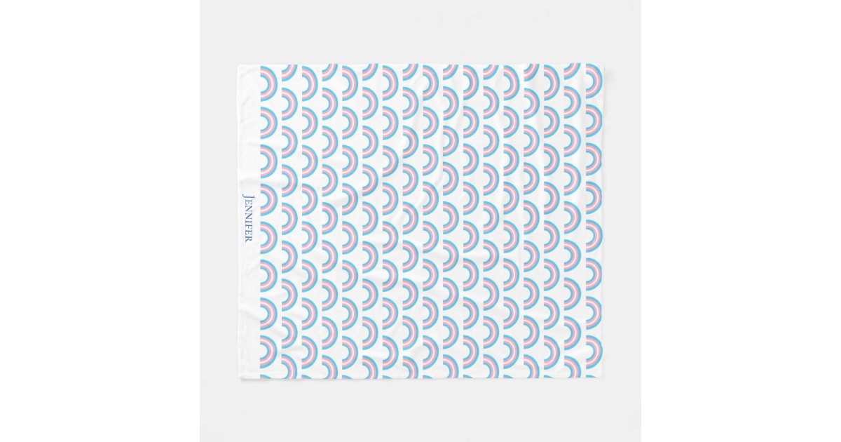 Transgender Rainbow Pride Flag Personalized Fleece Blanket | Zazzle