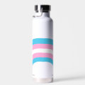 Transgender Rainbow Pride Flag Personalized Name Water Bottle | Zazzle