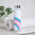 Transgender Rainbow Pride Flag Personalized Name Water Bottle | Zazzle
