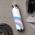 Transgender Rainbow Pride Flag Personalized Name Water Bottle | Zazzle