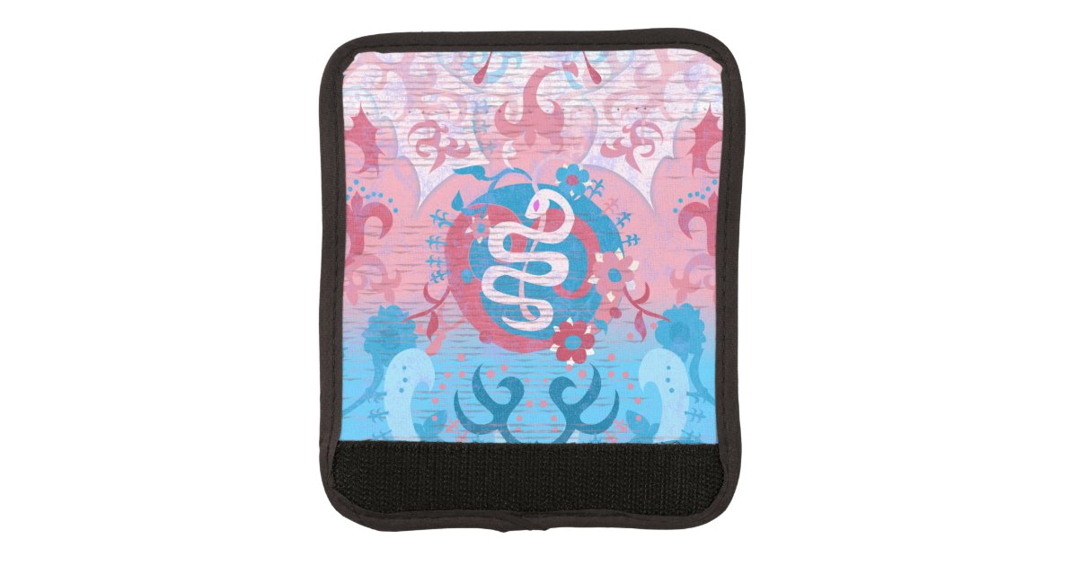 Transgender Snake Damask - Trans Pride Flag Color Luggage Handle Wrap ...