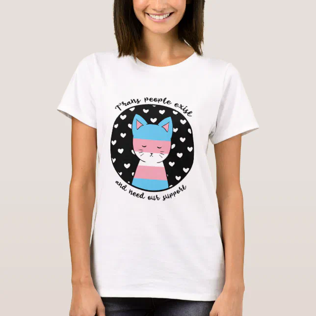 Transgender Support Kitty T-Shirt | Zazzle