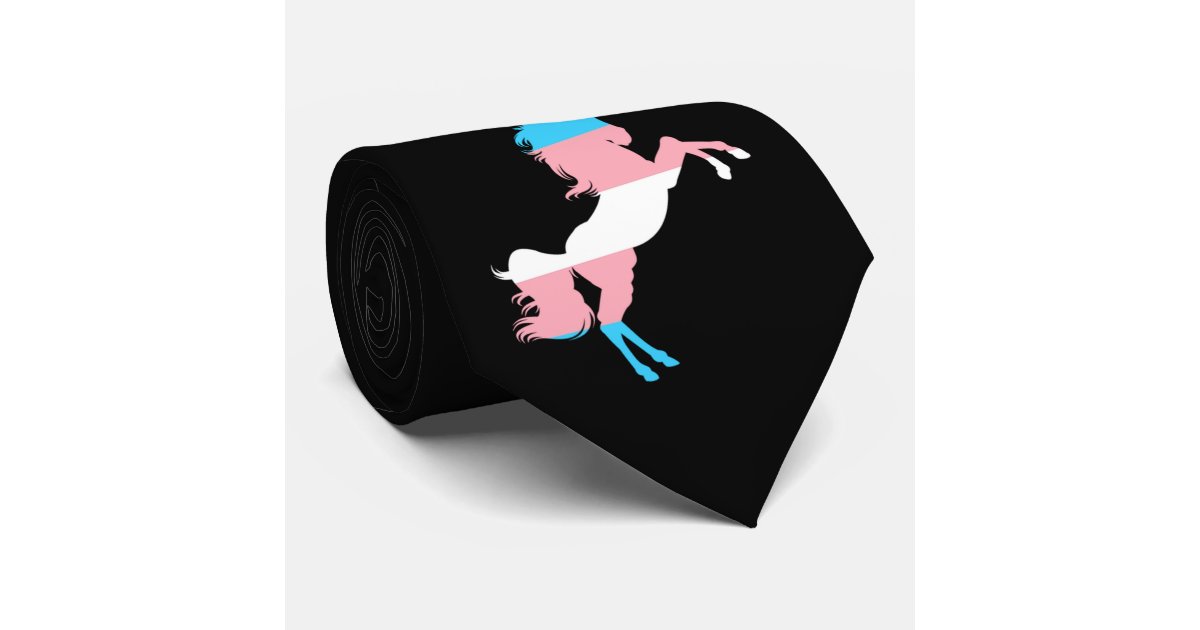 Transgender Tie Blue Pink Stripes Flag Unicorn | Zazzle