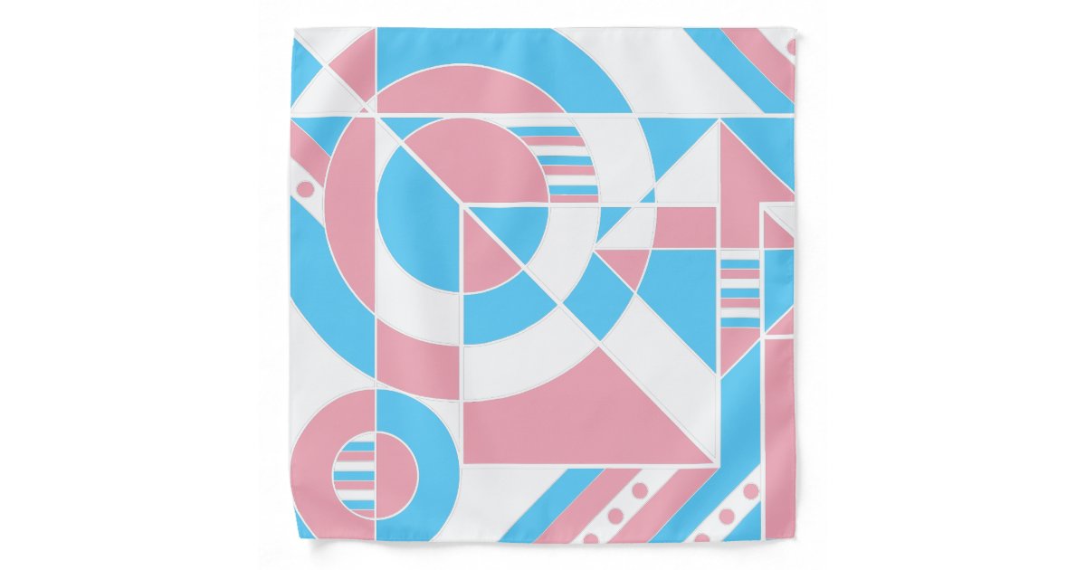 Transgender Trans Pride Abstract Geometric Pastel Bandana | Zazzle