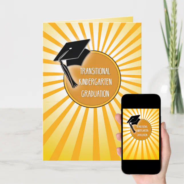 Transitional Kindergarten Graduation Hat on Sun Card | Zazzle