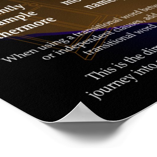 Transitional Words and Adverbial Conjunctions Poster | Zazzle