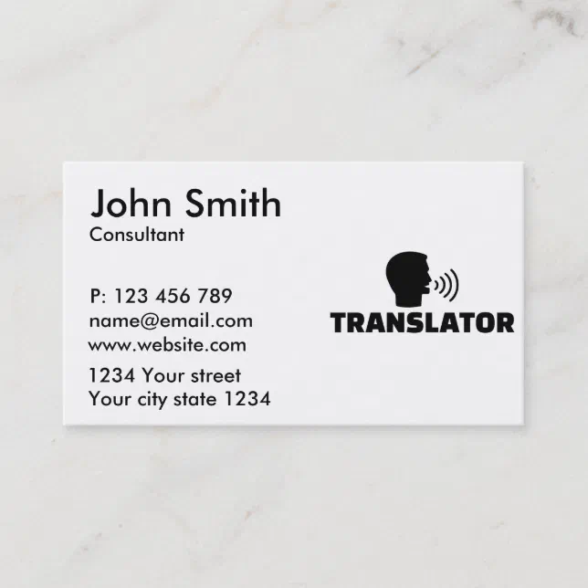 Translator Business Card | Zazzle