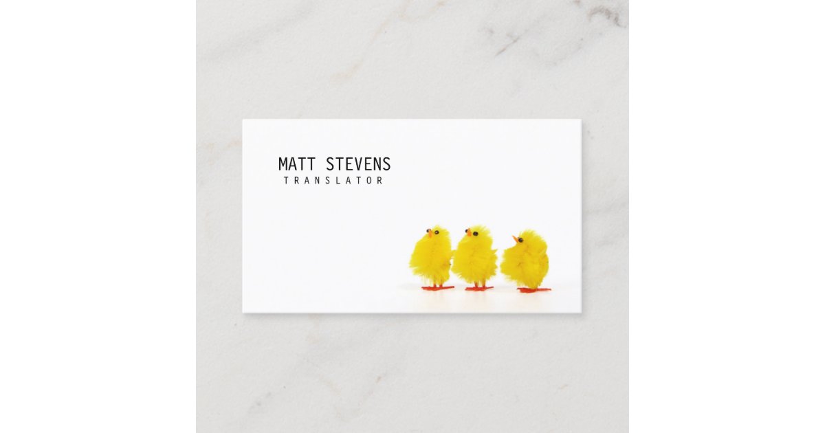 Translator Business Card Cute Chicks | Zazzle