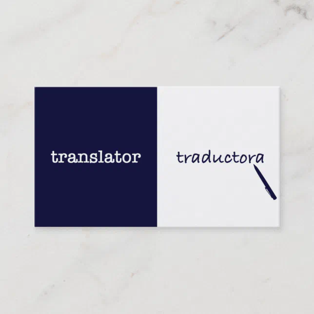 Translator English - Spanish Feminine Business Card | Zazzle