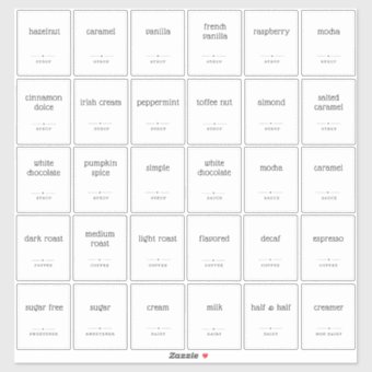 Translucent Clear 2x2.5" Coffee Bar Label Stickers | Zazzle