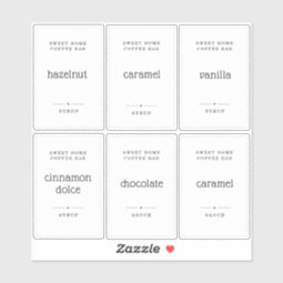 Translucent Clear 2x3" Coffee Syrup Label Stickers | Zazzle