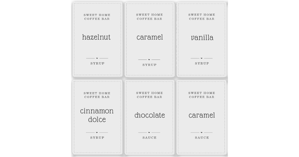 Translucent Clear 2x3" Coffee Syrup Label Stickers | Zazzle