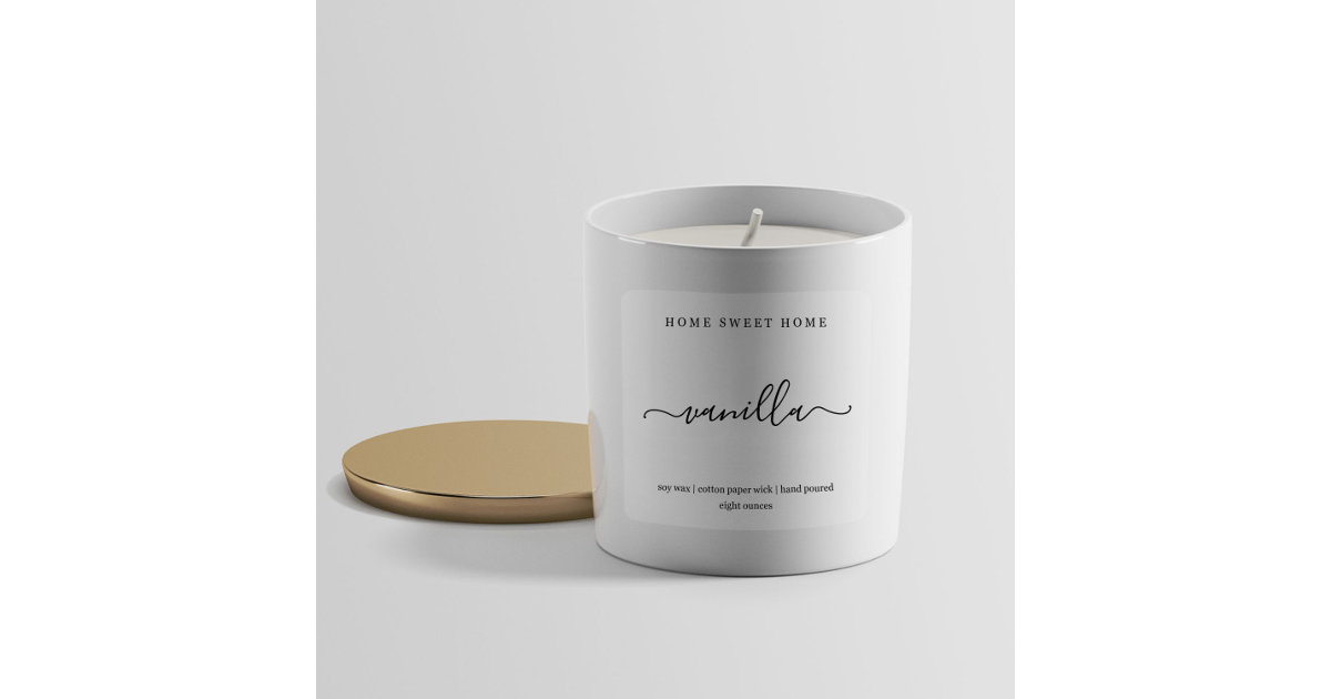Translucent Clear Personalized Candle Labels | Zazzle