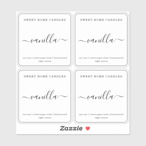 Translucent Clear Personalized Candle Labels | Zazzle