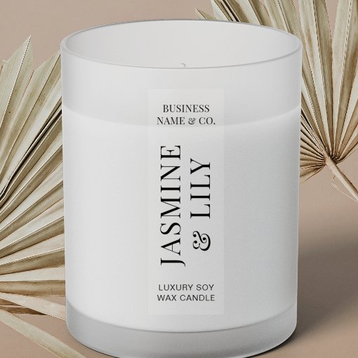 Translucent Minimalist Candle Jar Vertical Label | Zazzle