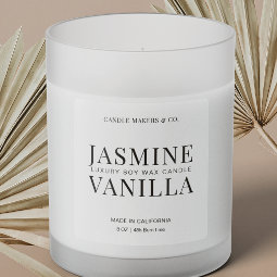 Translucent Minimalist Elegant Clear Candle Label | Zazzle