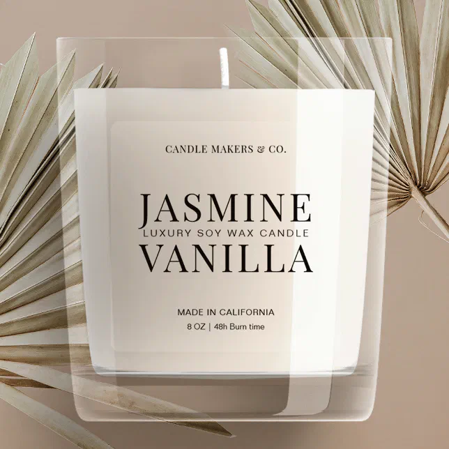 Translucent Minimalist Elegant Clear Candle Label | Zazzle