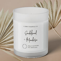 Translucent Modern Clear Candle Jar Square Label | Zazzle