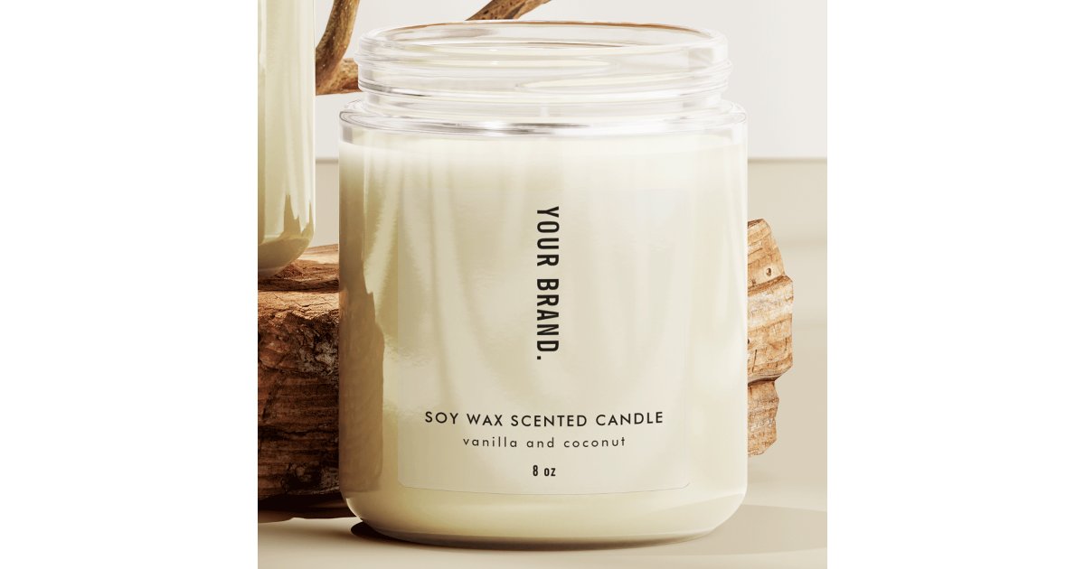 Translucent Modern Minimalist Clear Candle Labels | Zazzle