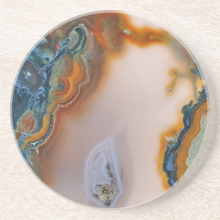 Translucent Teal & Rust Agate Coaster | Zazzle.com