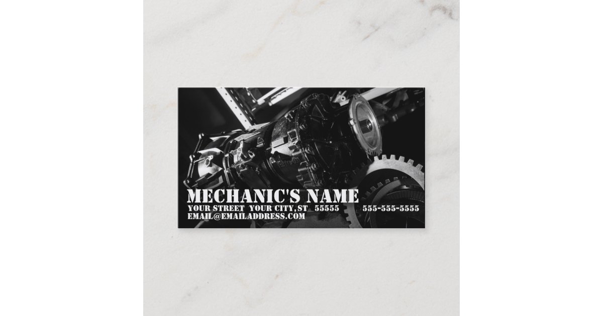 Transmission Mechanic Business Card | Zazzle