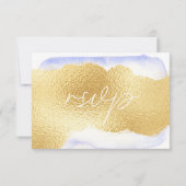 Transparent Blue Gold Foil RSVP Response Card | Zazzle