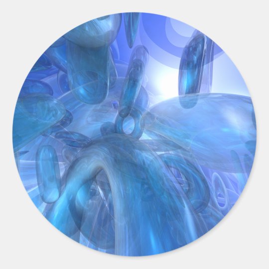 Transparent Blue Rings Classic Round Sticker | Zazzle.com