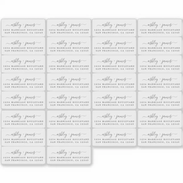Transparent Calligraphy Return Address Labels 30x | Zazzle