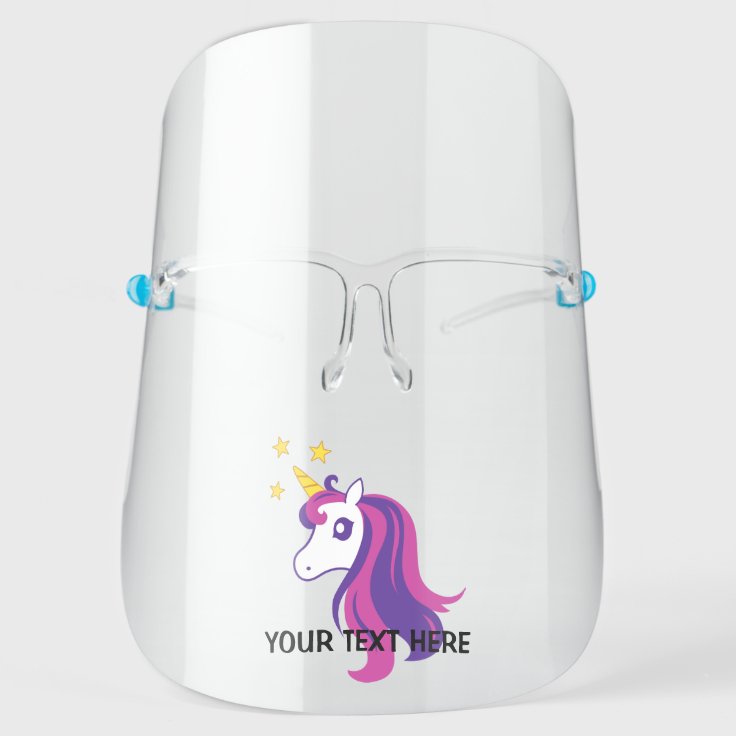 Transparent face shield mask with cute unicorn | Zazzle