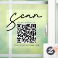 Transparent Minimalist Modern Business QR Code Window Cling | Zazzle