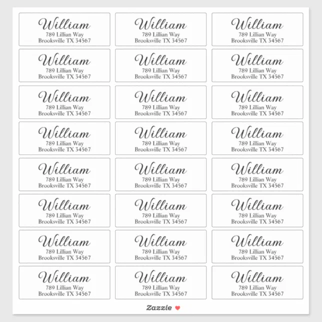 Transparent Modern Black & Clear Return Address Sticker | Zazzle