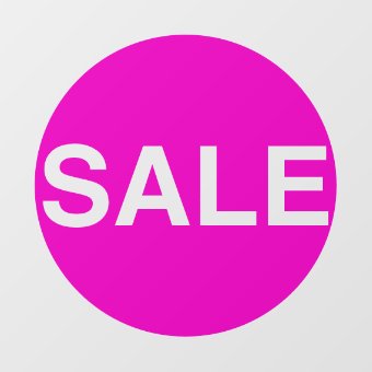 Transparent Neon Pink Window Sale Sign Vinyl Cling | Zazzle