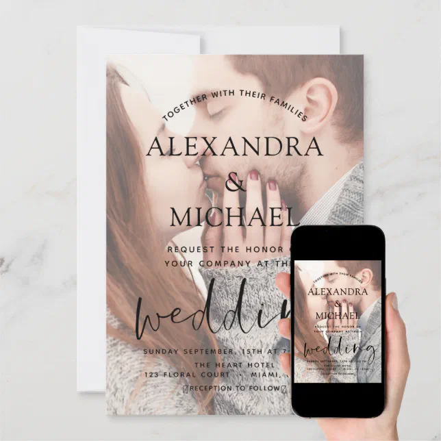 Transparent Photo Wedding Invitations | Zazzle