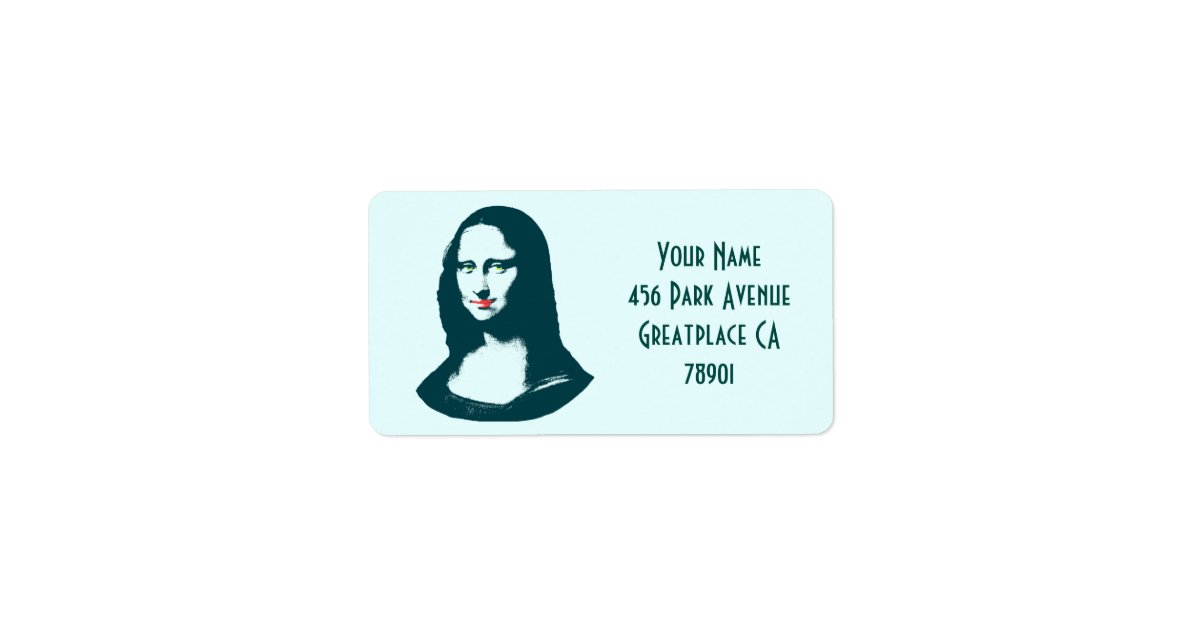 Transparent Pop Art Mona Lisa Address Lable Label | Zazzle