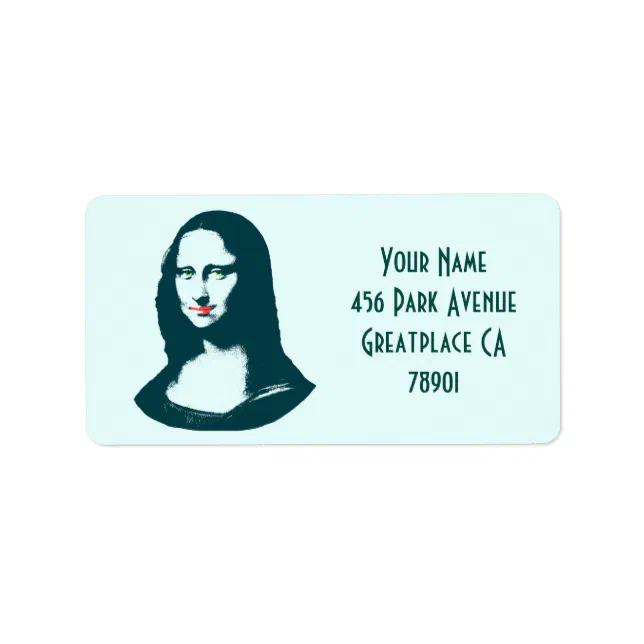 Transparent Pop Art Mona Lisa Address Lable Label | Zazzle