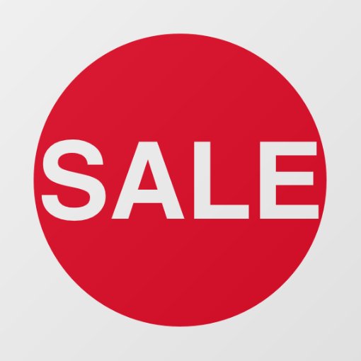 Transparent Red Window Sale Sign Vinyl Cling | Zazzle