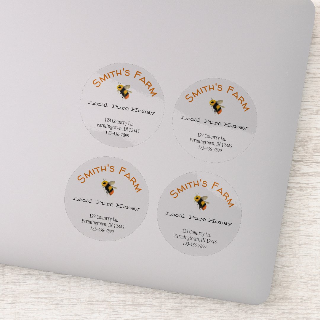Transparent Round Custom Honey Stickers | Zazzle